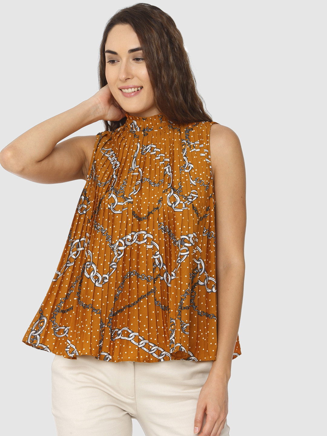 Buy Vero Moda Women Brown Printed A Line Top - Tops for Women 8770287 ...