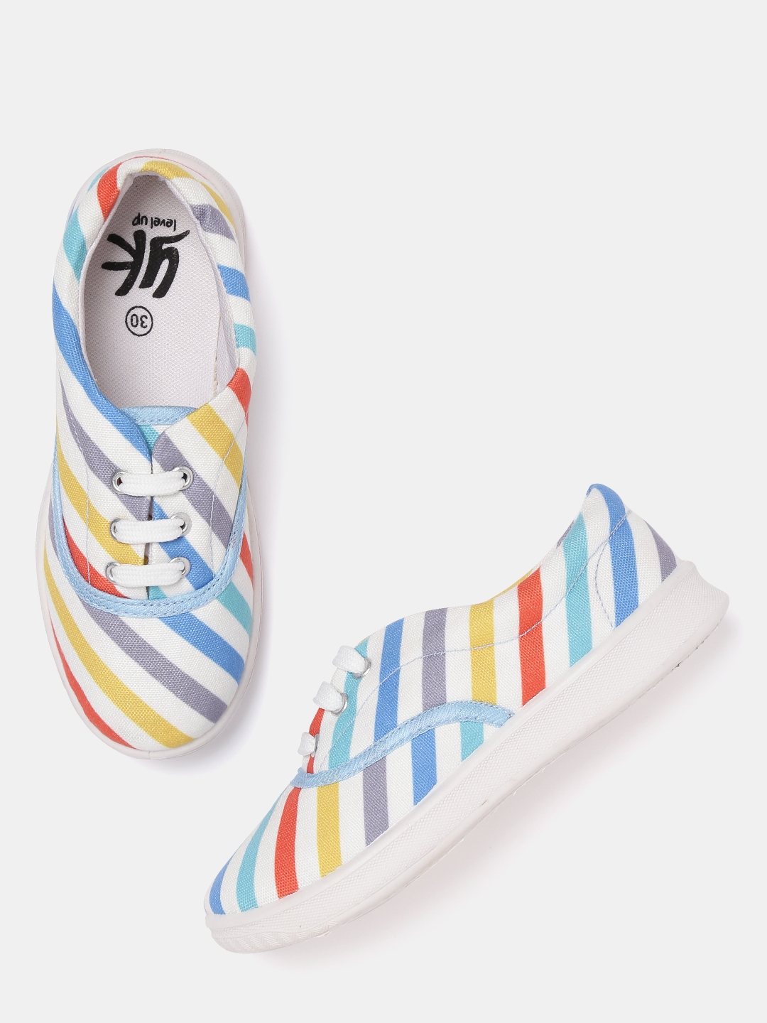 Buy Yk Girls Multicoloured Striped Sneakers Casual Shoes For Girls 8787769 Myntra