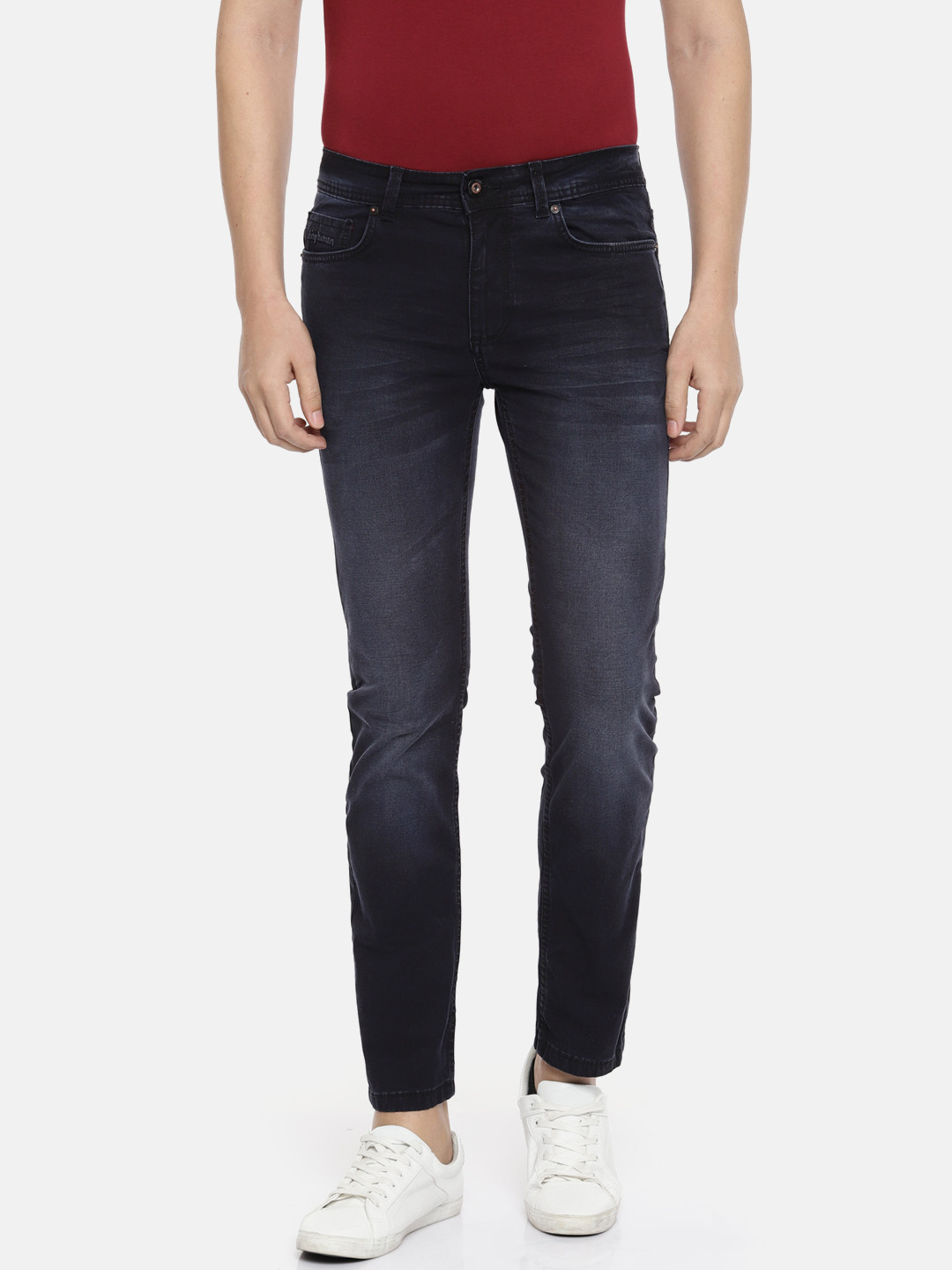 Buy Being Human Clothing Men Blue Slim Fit Mid Rise Clean Look ...