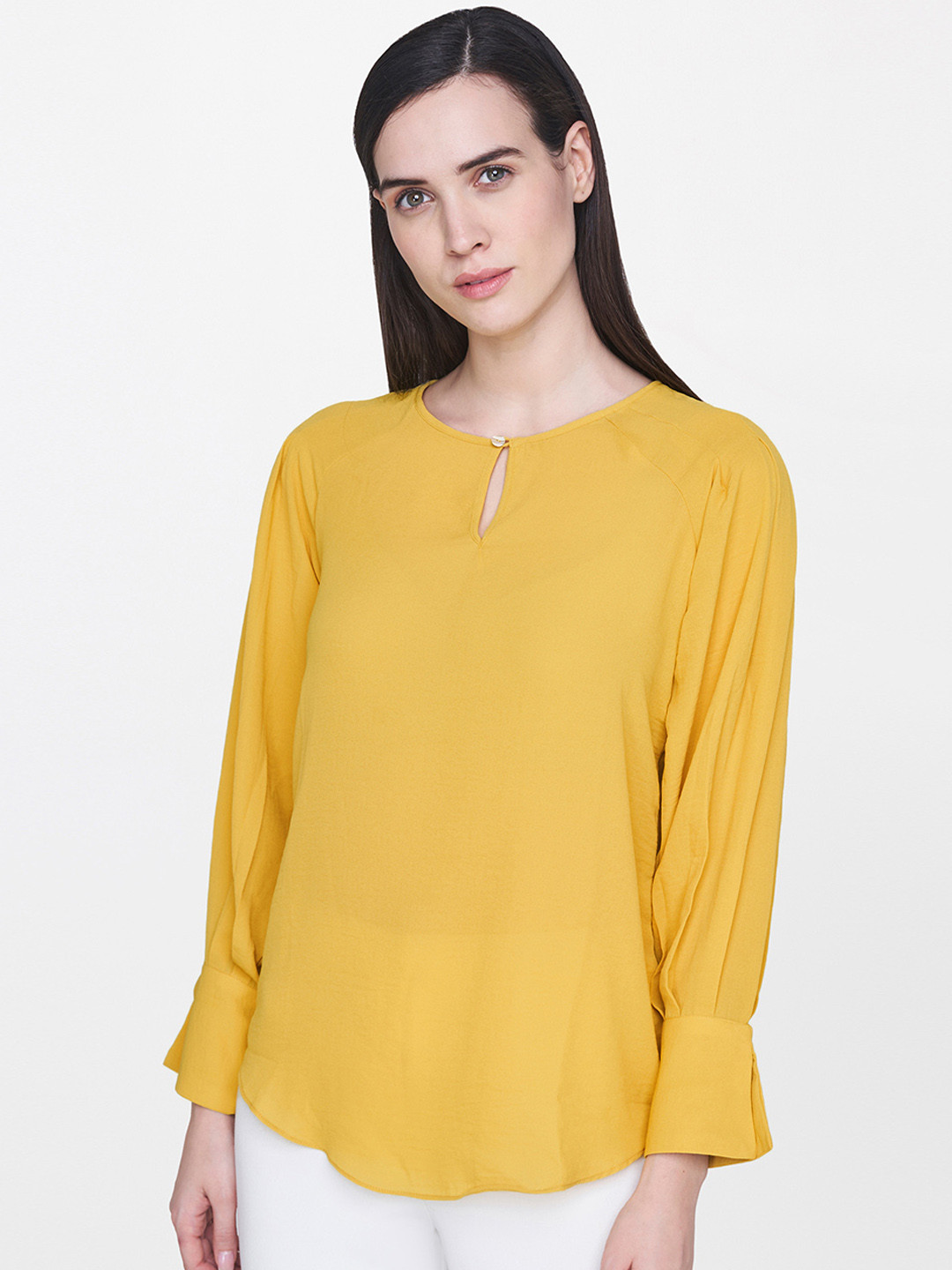Buy AND Women Mustard Solid Top - Tops for Women 8800831 | Myntra