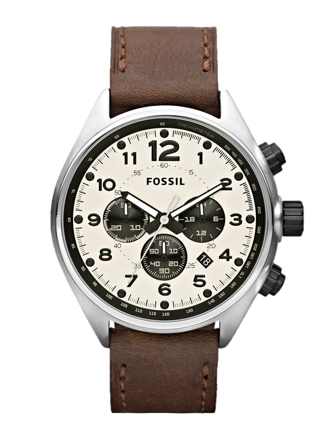 Buy Fossil Men Cream Coloured Dial Chronograph Watch CH2835 - Watches ...