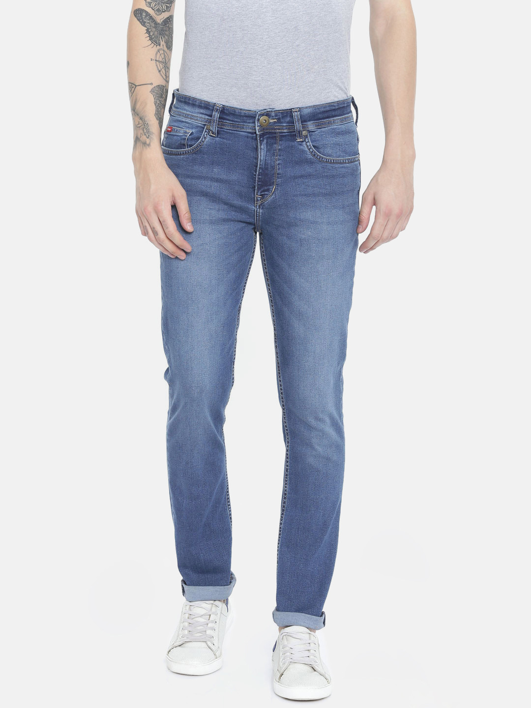 Buy Lee Cooper Men Blue Reuben Skinny Fit Mid Rise Clean Look ...