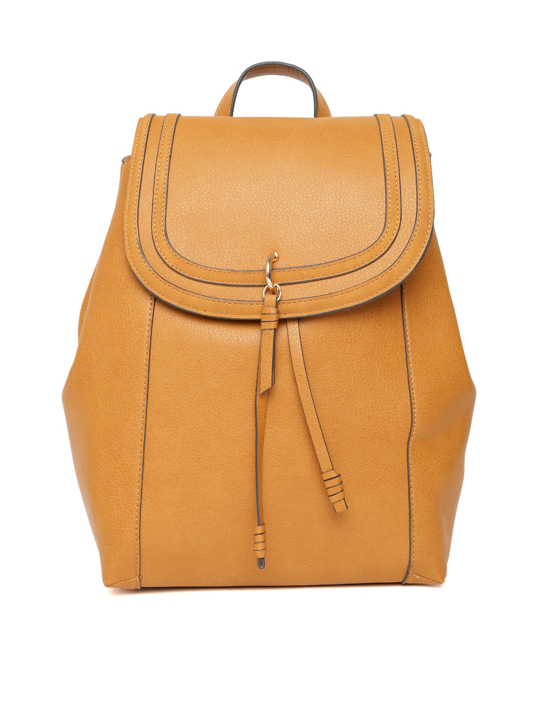 Buy Accessorize Women Mustard Yellow Solid Backpack - Backpacks for ...