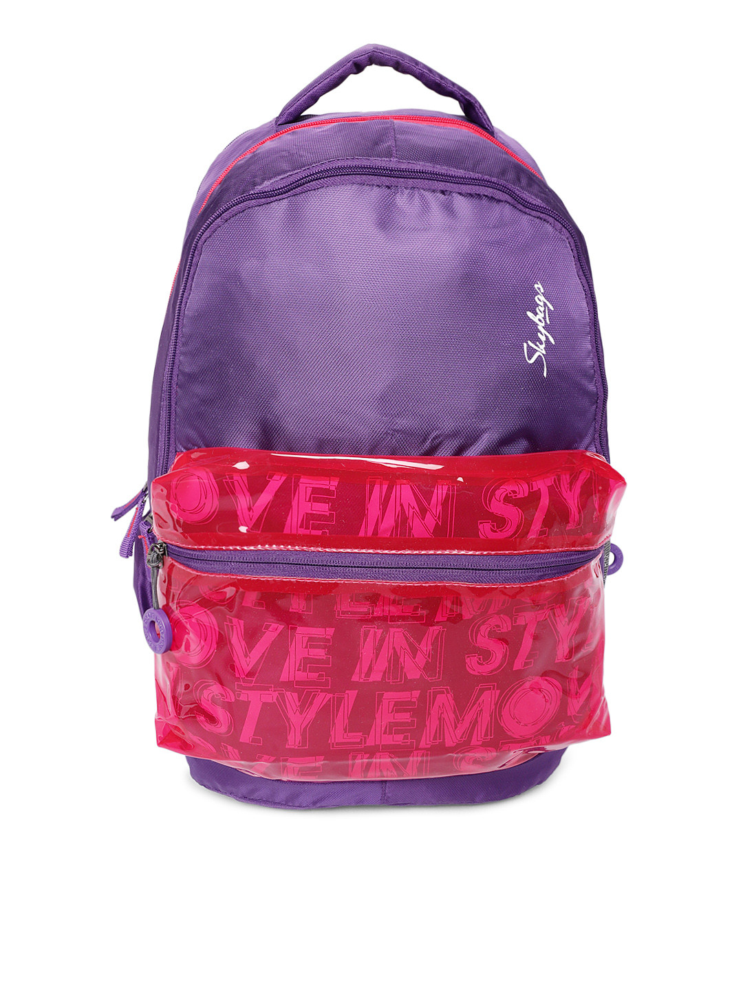 Buy Skybags Unisex Purple & Pink Typography Backpack - Backpacks for ...