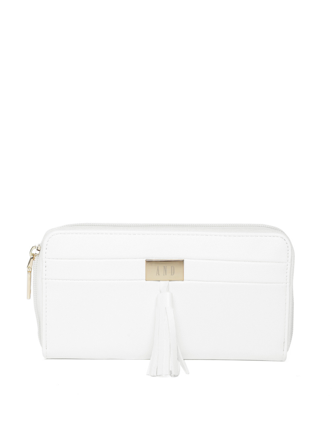 Buy AND Women White Solid Zip Around Wallet - Wallets for Women 8882653 ...