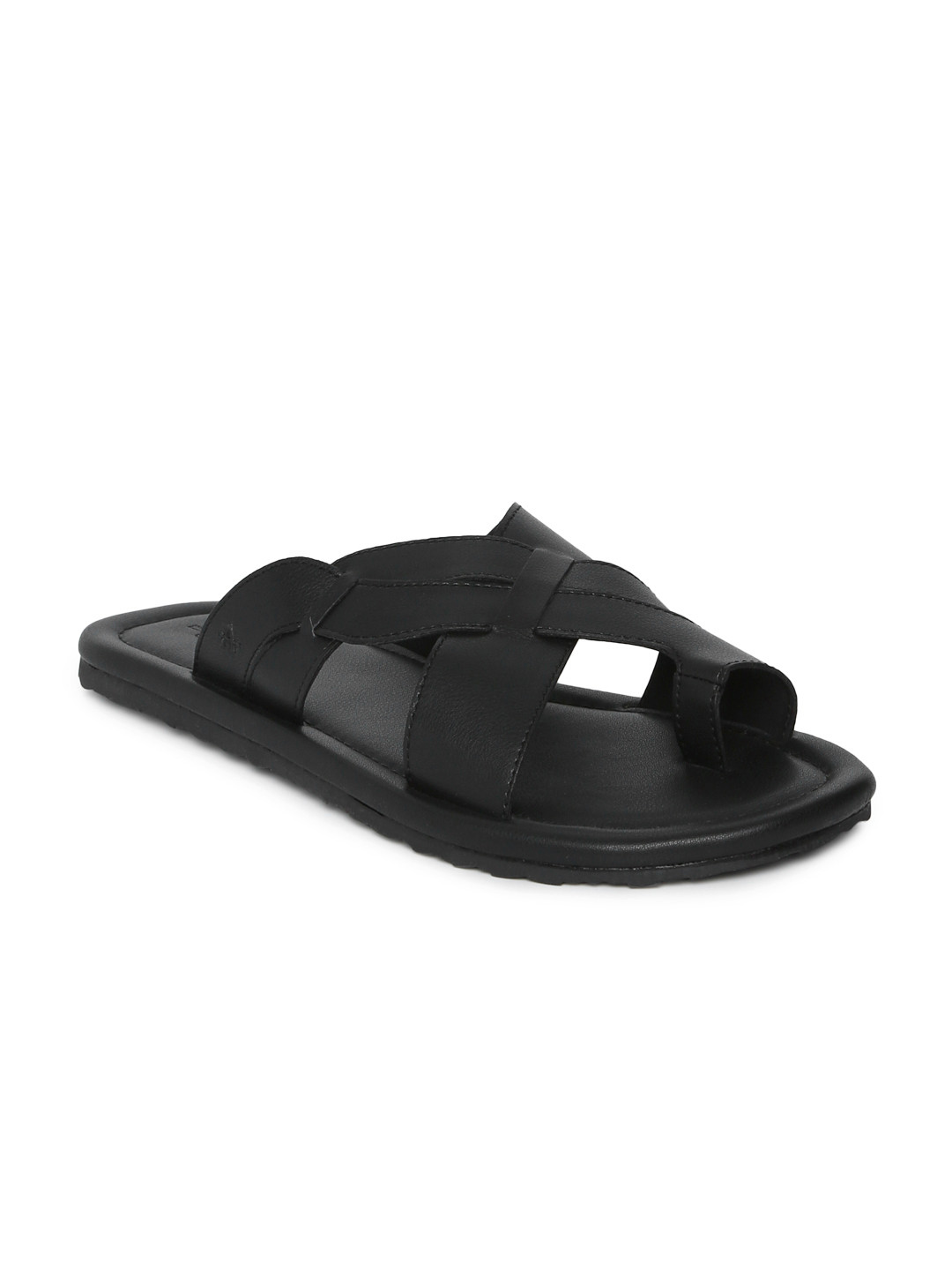 Buy Arrow Men Black Leather Sandals - Sandals for Men 8927671 | Myntra