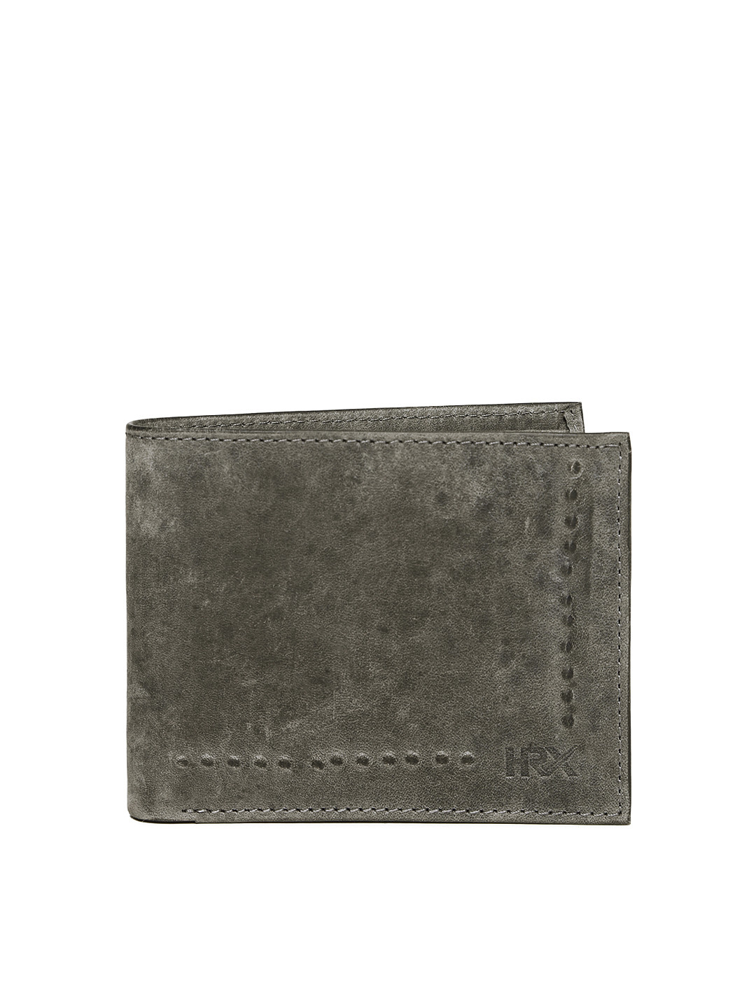 Buy HRX By Hrithik Roshan Men Grey Leather Wallet - Wallets for Men ...