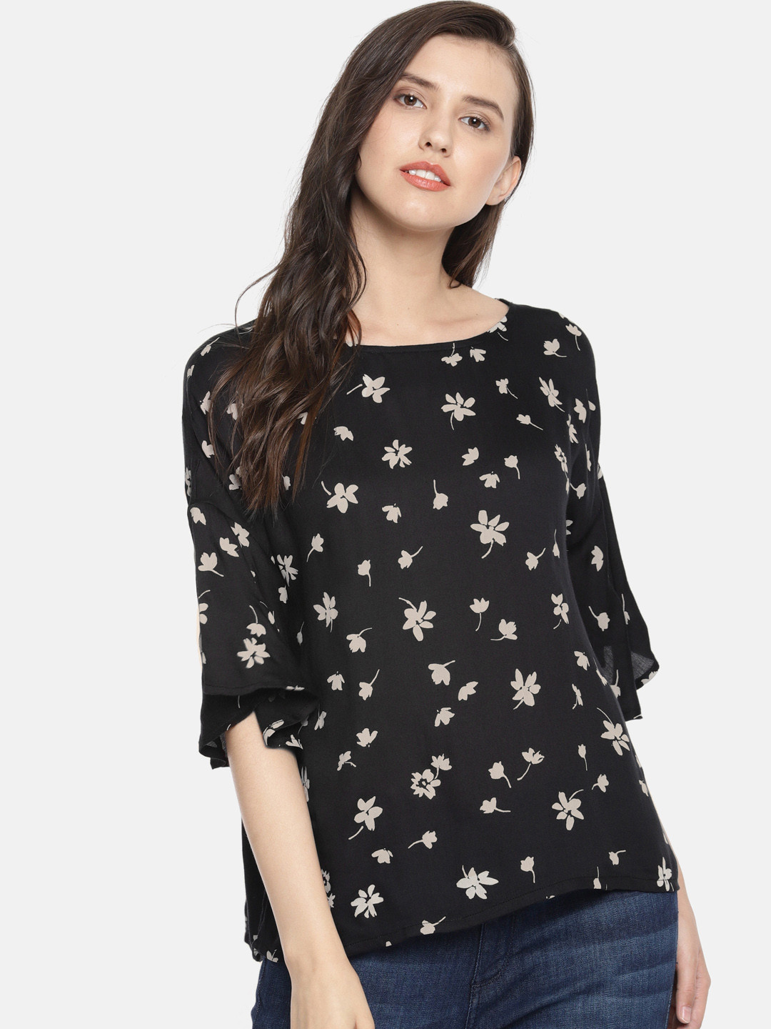 Buy Vero Moda Women Black Printed Top - Tops for Women 8930123 | Myntra