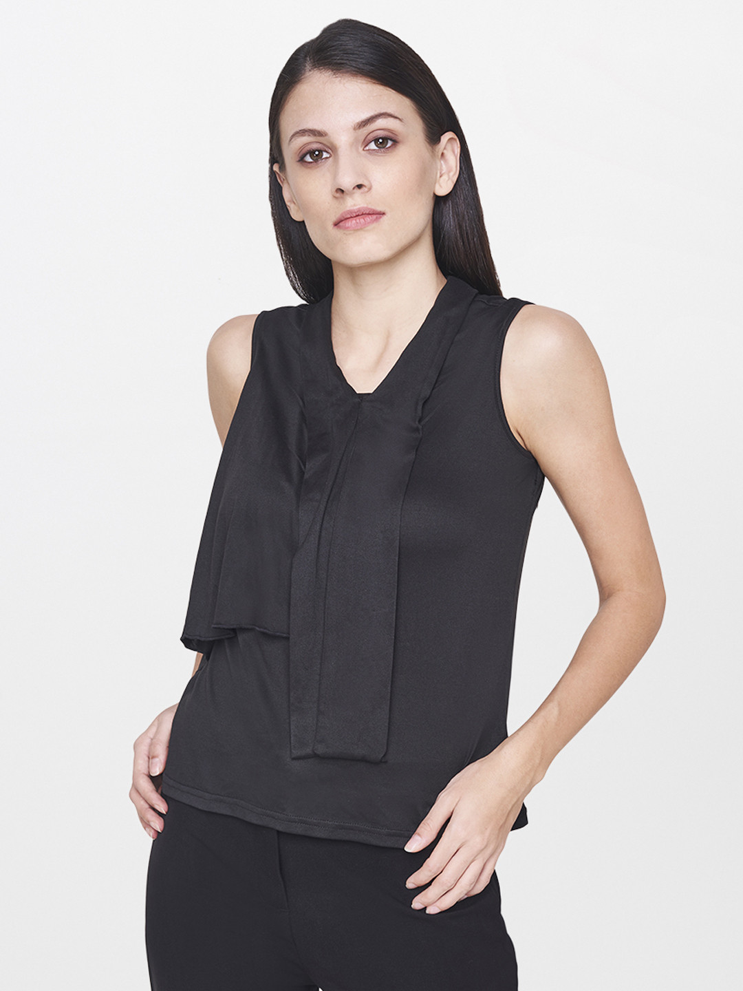 Buy AND Women Black Solid Top - Tops for Women 8934895 | Myntra