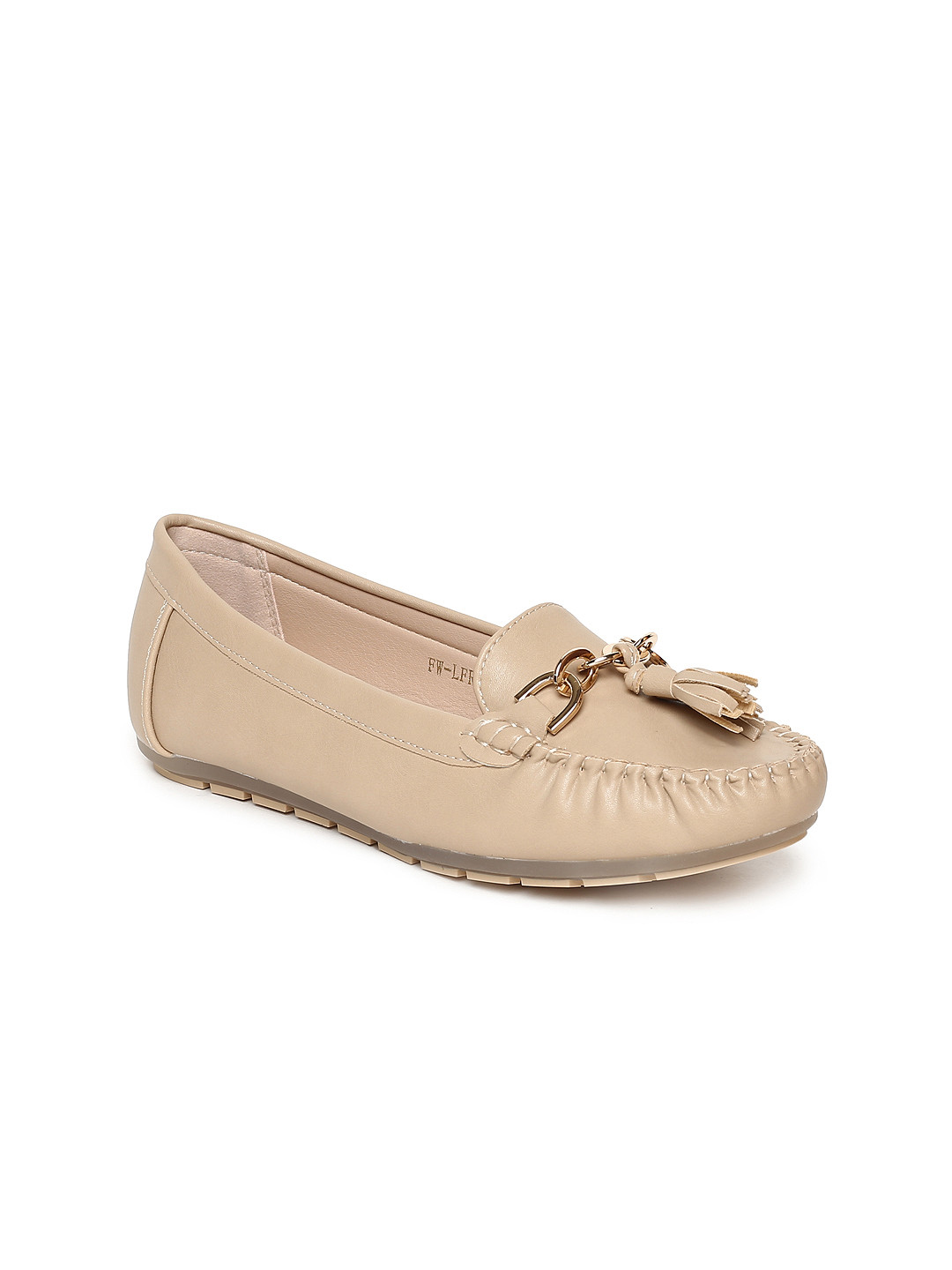 Buy Addons Women Nude Coloured Tasselled Loafers - Casual Shoes for ...