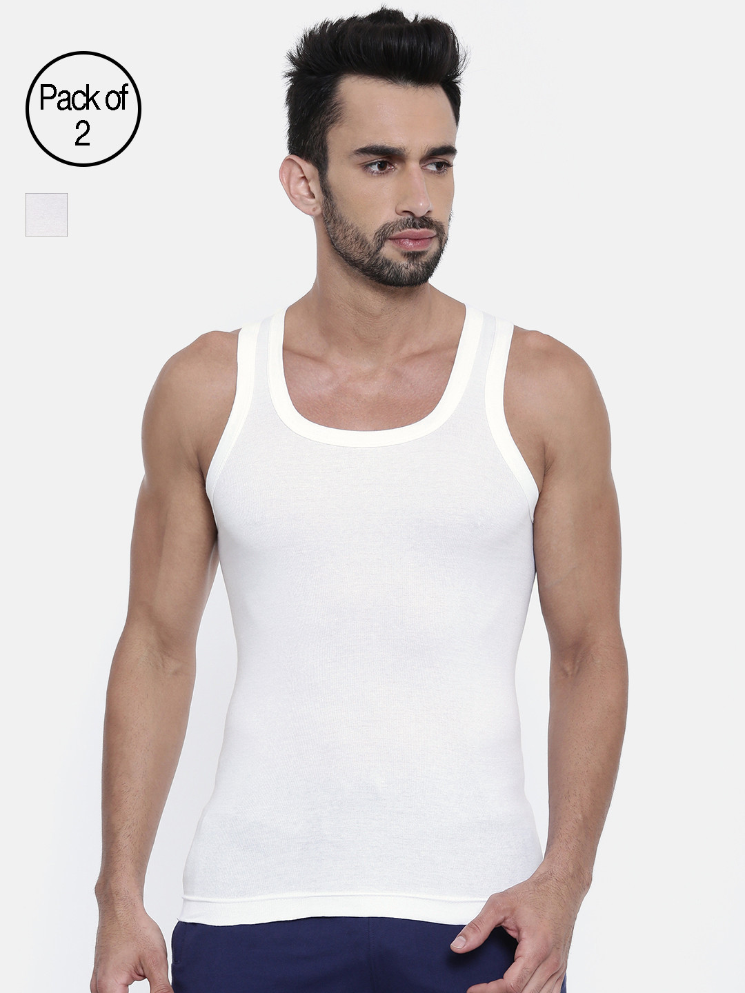 Buy DIXCY SCOTT Men Pack Of 2 Innerwear Vests K1 PR45767 - Innerwear ...