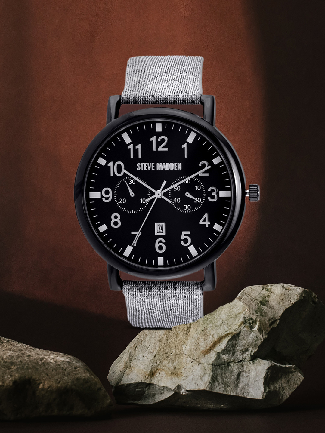 Buy Steve Madden Men Black Leather Analogue Watch SMW256BK - Watches ...