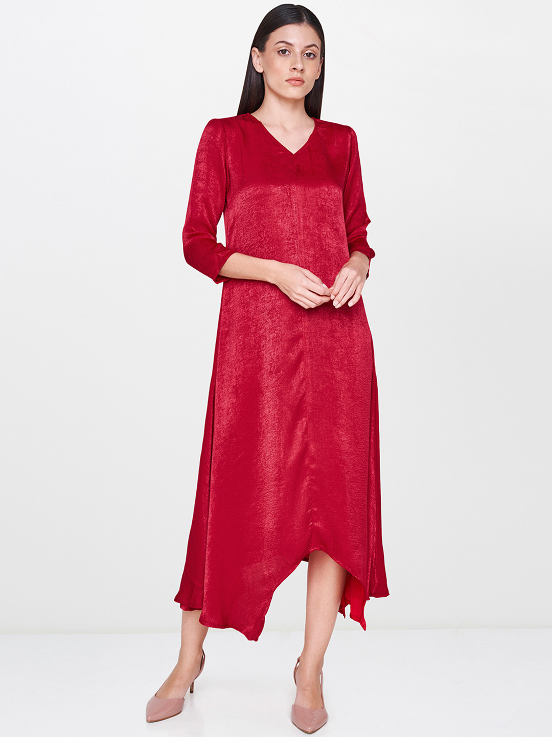 Buy AND Women Red Solid A Line Dress - Dresses for Women 8972001 | Myntra