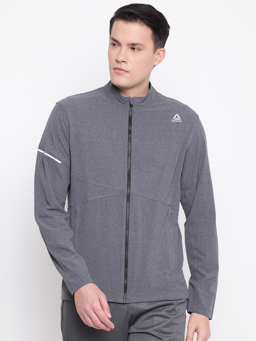Buy Reebok Men Charcoal Grey Solid OSR Hero Running T Shirt - Jackets ...