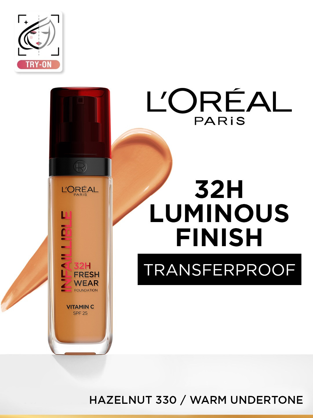 Buy LOreal Paris Infallible 32H Fresh Wear Foundation 30 Ml Hazelnut ...
