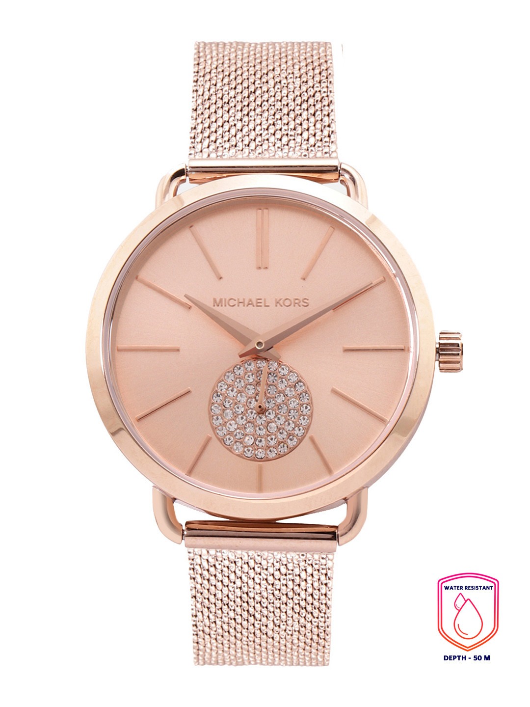 Buy Michael Kors Women Rose Gold Toned Portia Analogue Watch MK3845 ...