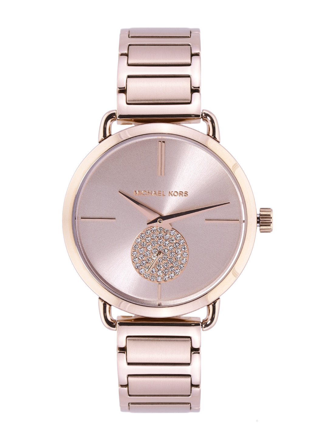 Buy Michael Kors Women Rose Gold Toned Dial Portia Analogue Watch ...