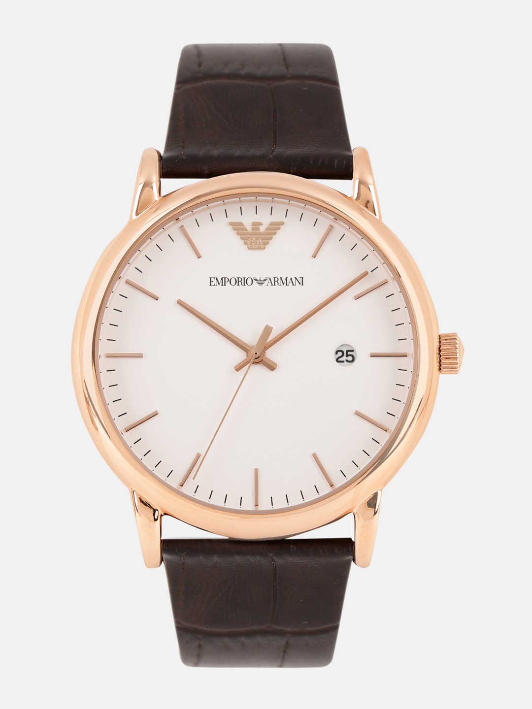 Buy Emporio Armani Men White Leather Analogue Watch AR2502 - Watches ...