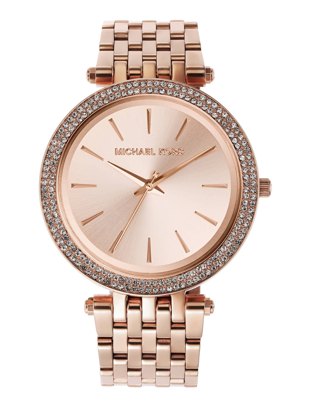 Buy Michael Kors Women Rose Gold Toned Embellished Analogue Watch ...