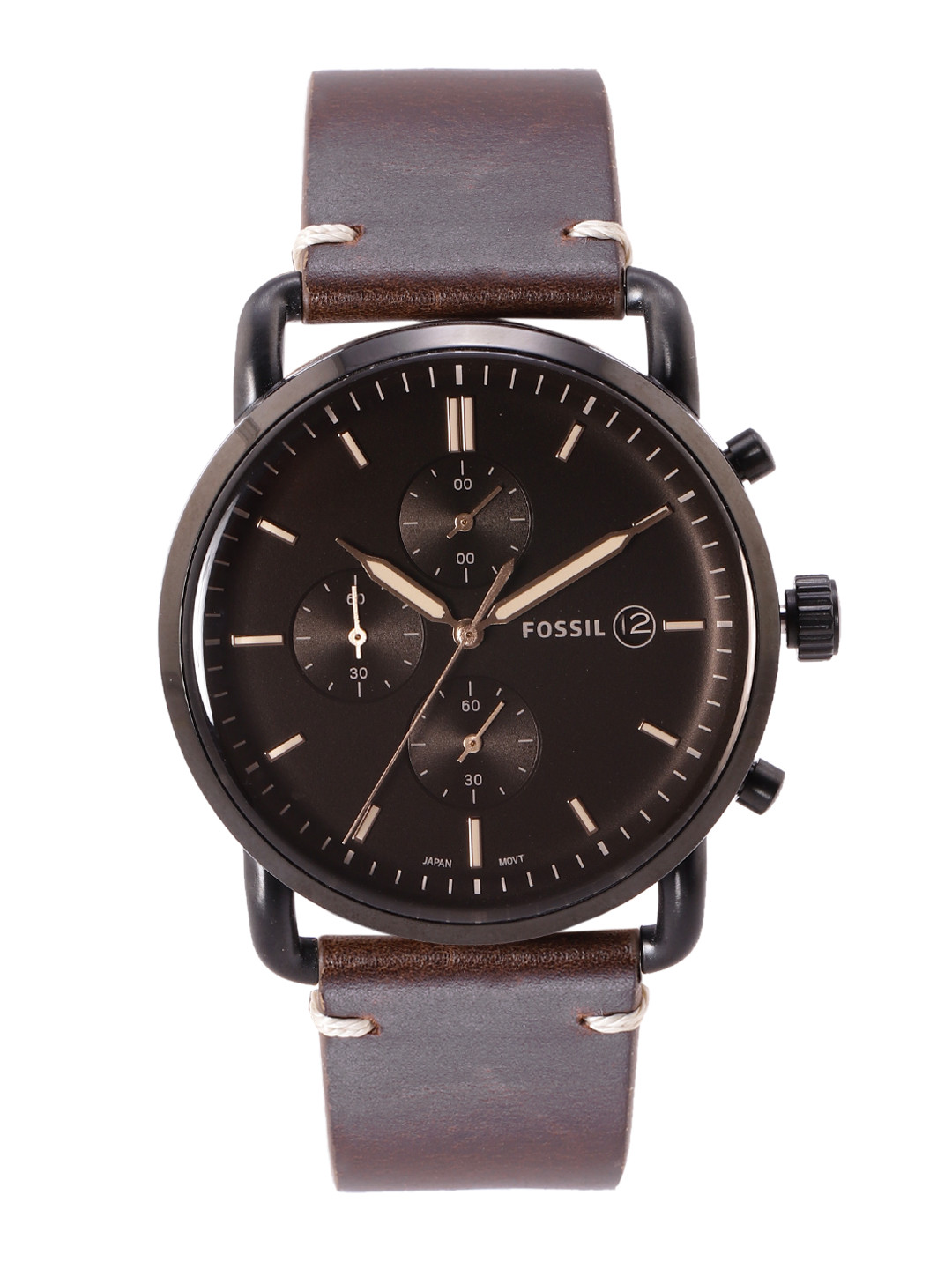 Buy Fossil Men Leather Straps Analogue Chronograph Watch FS5403_SOR ...