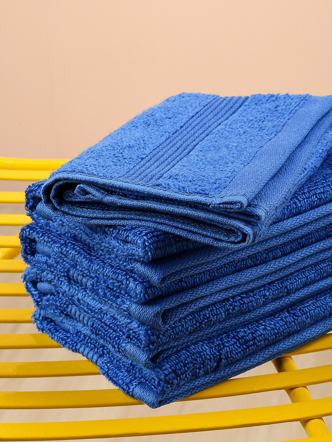 Buy Aura Blue Set Of 5 Face Towels - Face Towels for Unisex 9042495 ...