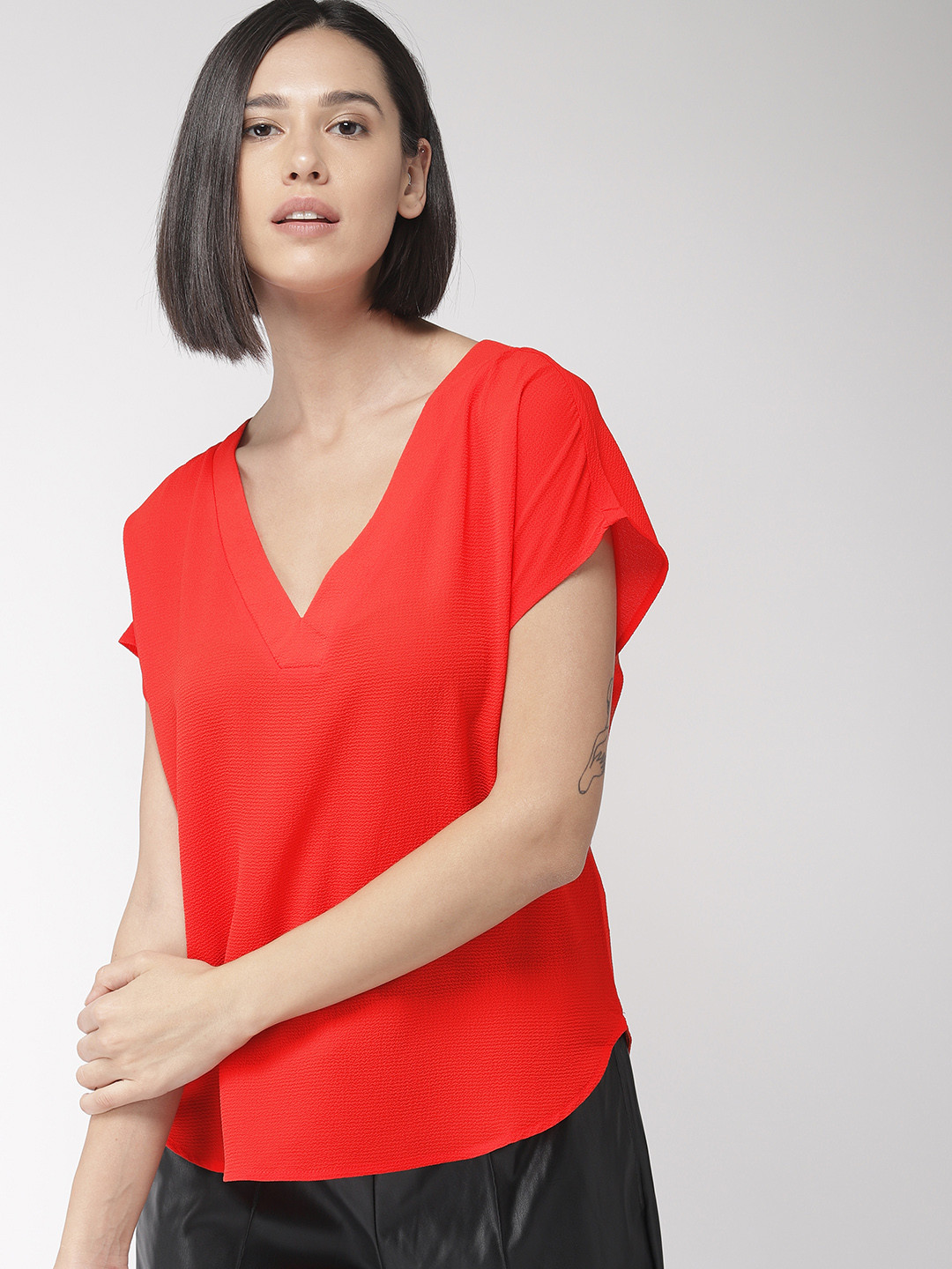 Buy FOREVER 21 Women Red Solid Top - Tops for Women 9049347 | Myntra