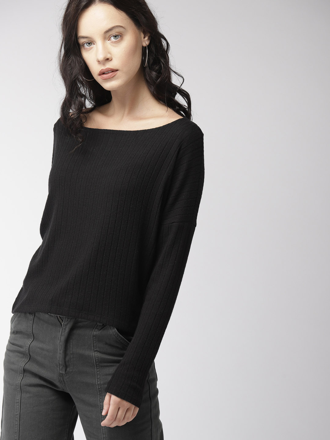 Buy FOREVER 21 Women Black Solid Top - Tops for Women 9049439 | Myntra
