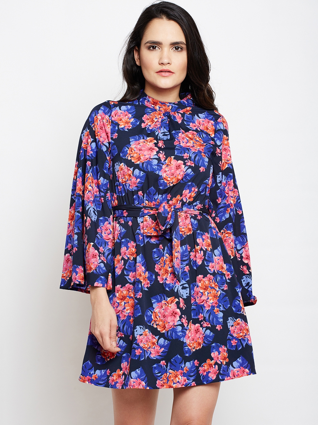 Buy Oxolloxo Women Navy Blue Printed A Line Dress - Dresses for Women ... Buy Oxolloxo Women Navy Blue Printed A Line Dress - Dresses for Women ...