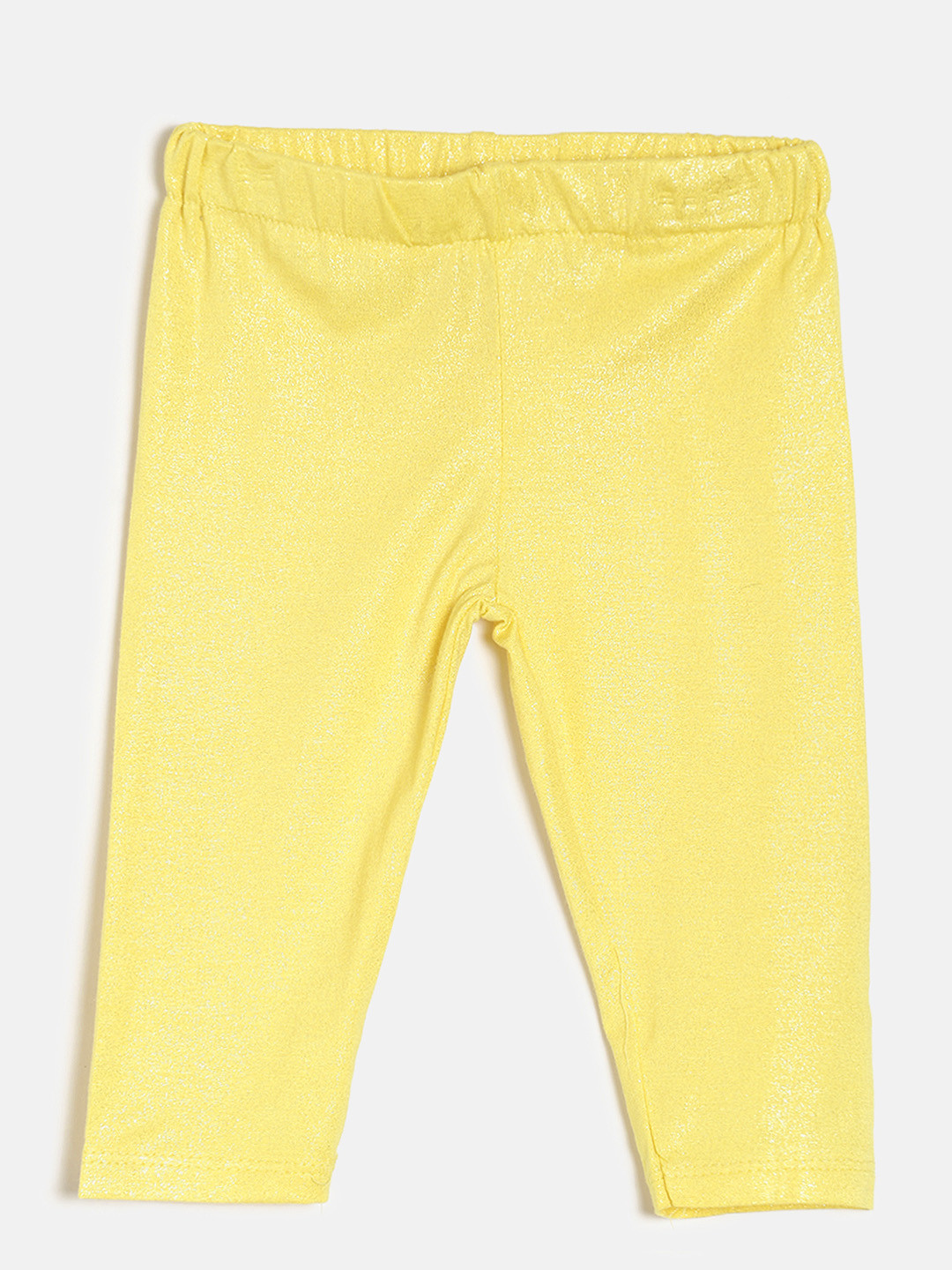 Buy Little Kangaroos Girls Yellow Solid Leggings - Leggings for Girls ...