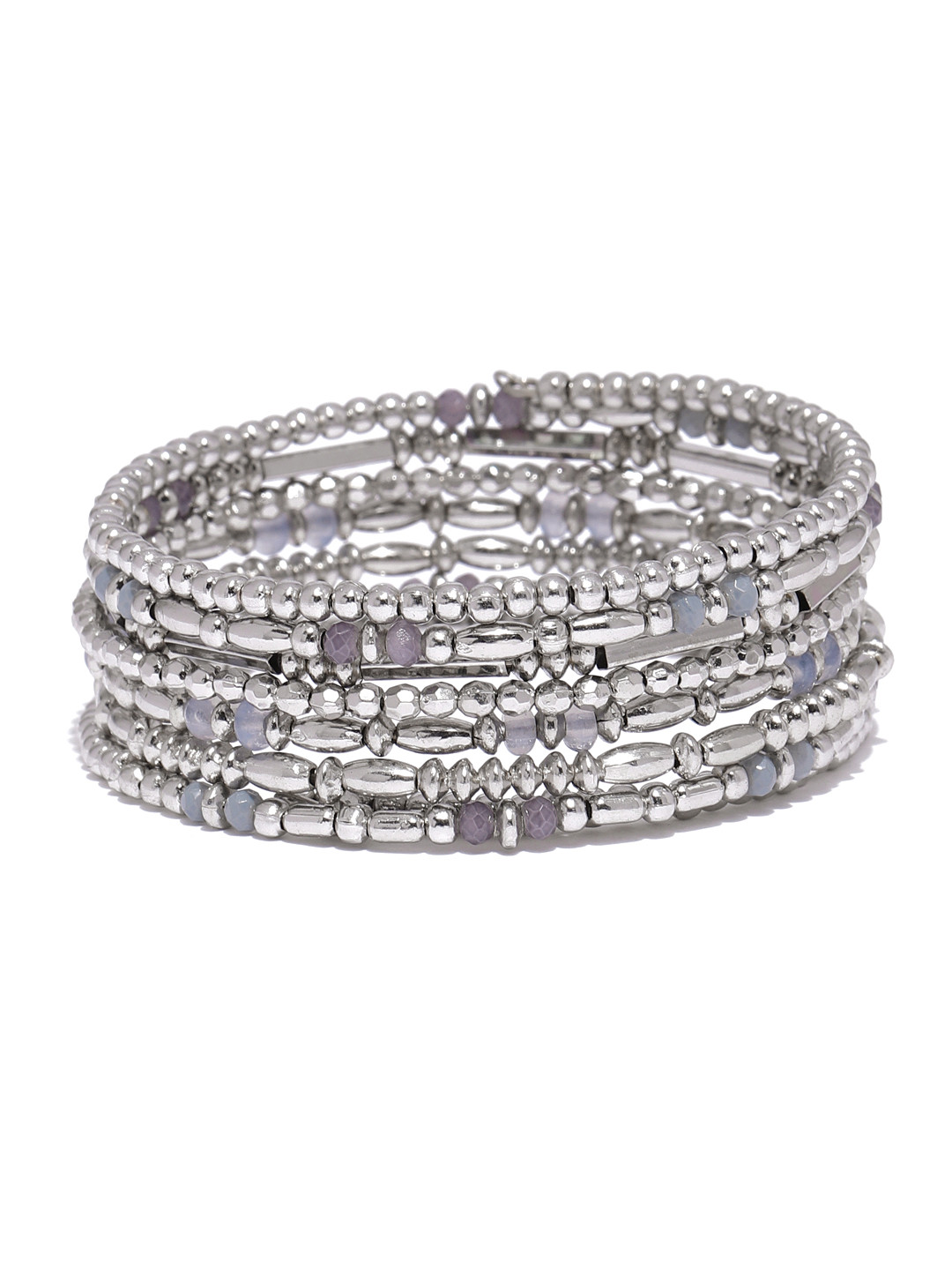 Buy Accessorize Silver Toned Beaded Multistrand Bracelet - Bracelet for ...
