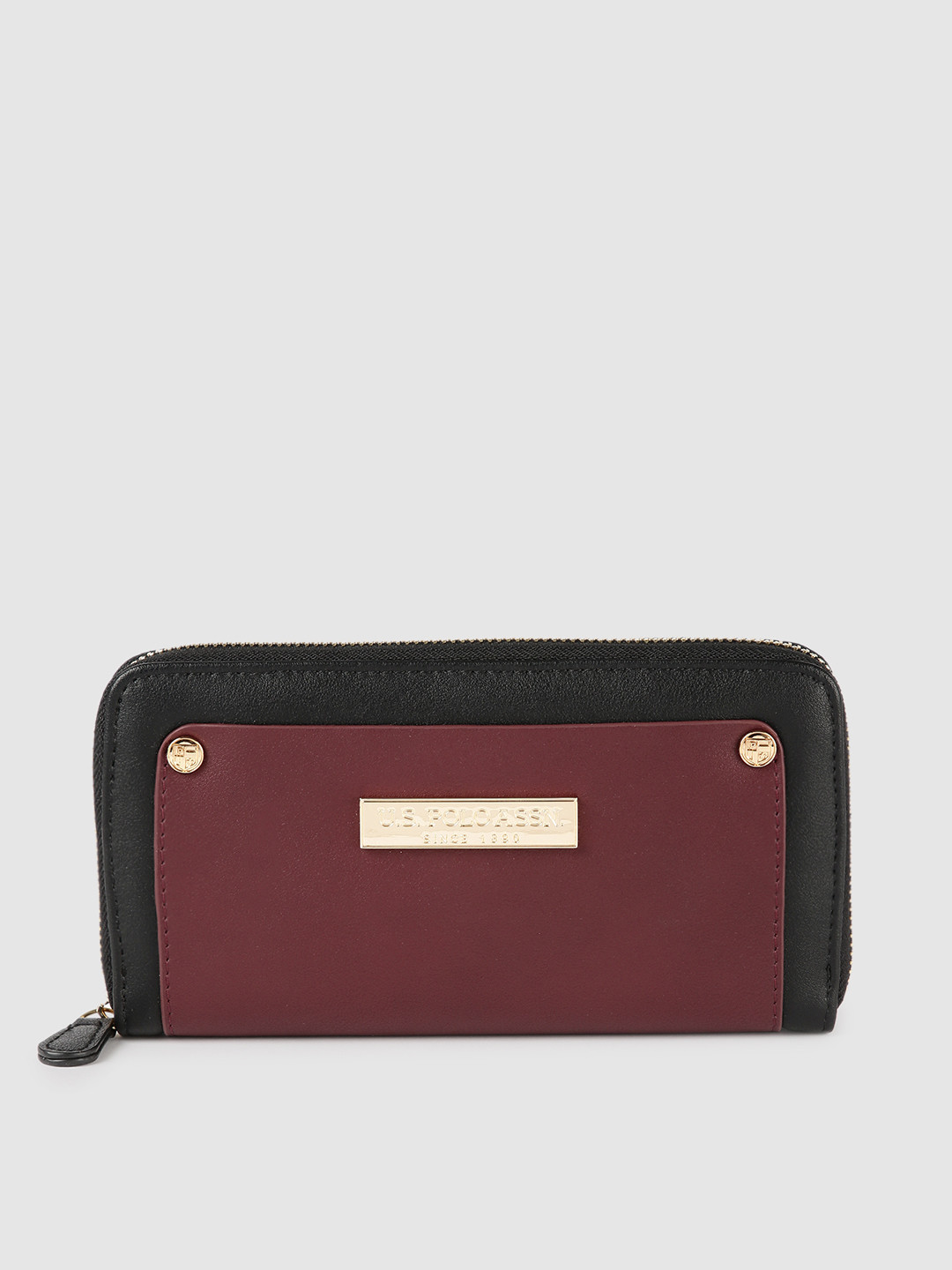 Buy U.S. Polo Assn. Women Women Black Solid Zip Around Wallet - Wallets ...