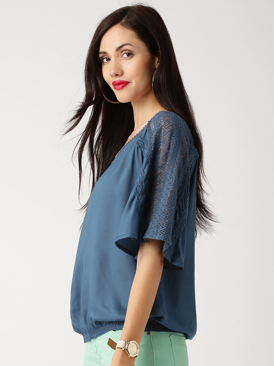 Buy All About You Blue Blouson Top - Tops for Women 915336 | Myntra