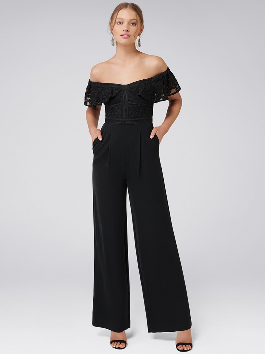 Buy Forever New Black Solid Basic Jumpsuit Jumpsuit For Women 9161907