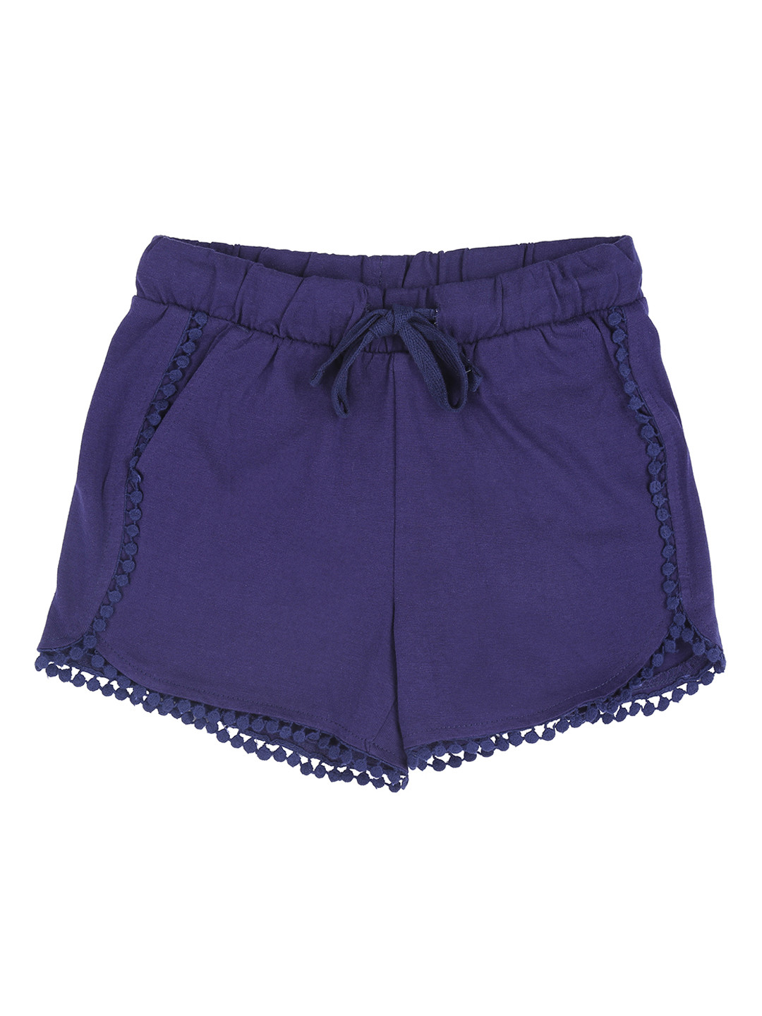 Buy Pantaloons Junior Girls Navy Blue Solid Regular Fit Hot Pants ...