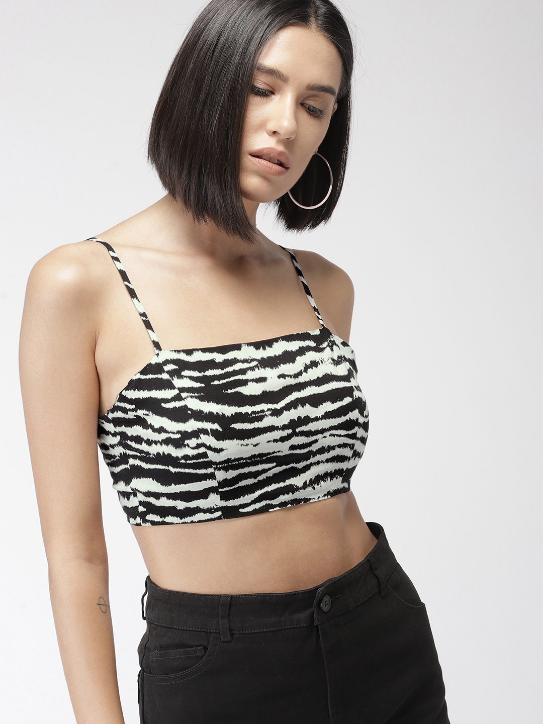 Buy Forever 21 Women Black Printed Bralette Top Tops For Women