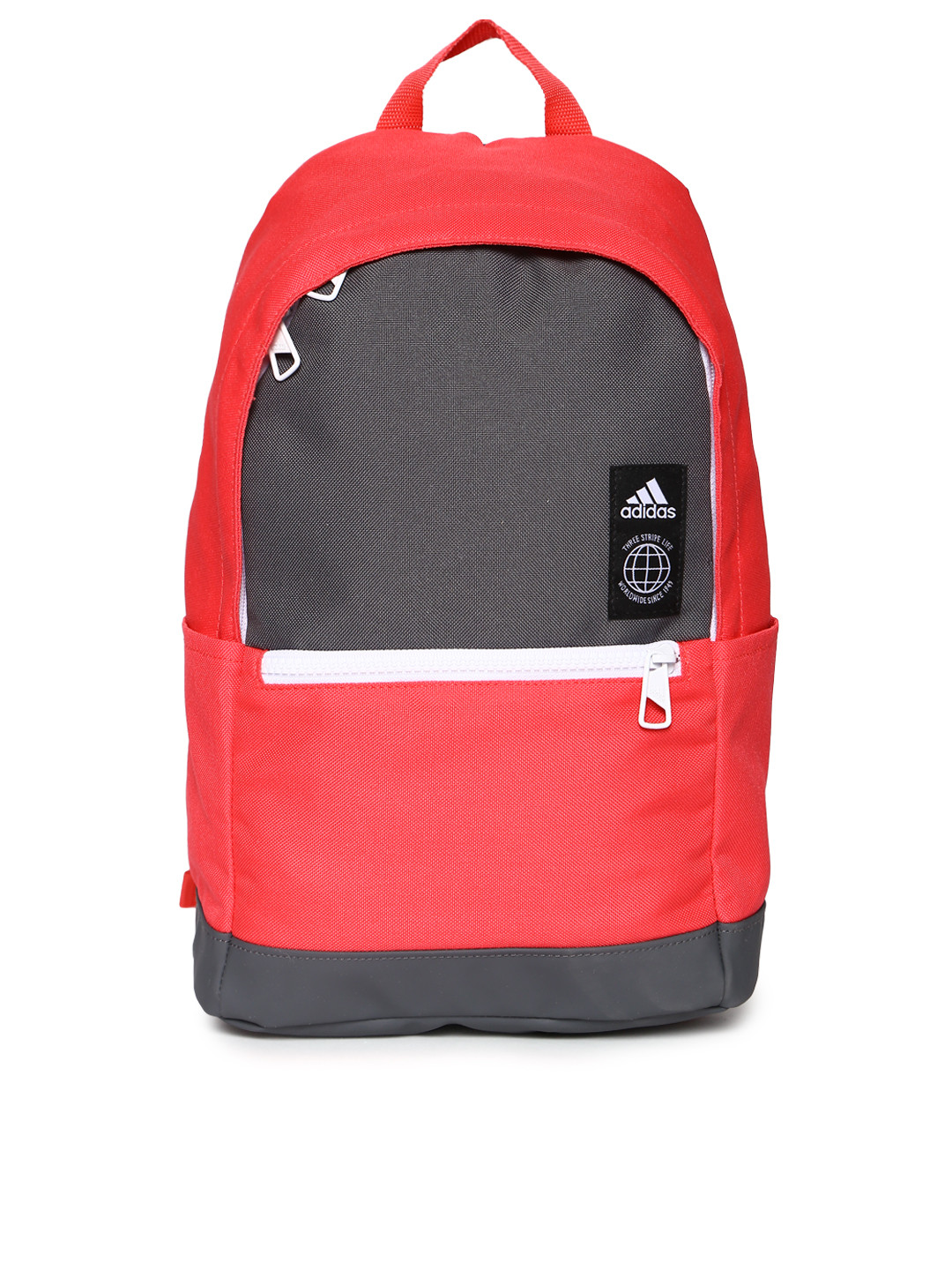Buy ADIDAS Boys Red & Grey Colourblocked Clas Backpack - Backpacks for ...