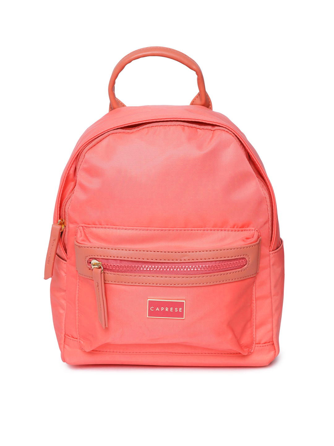 Buy Caprese Women Peach Coloured Solid Backpack - Backpacks for Women ...