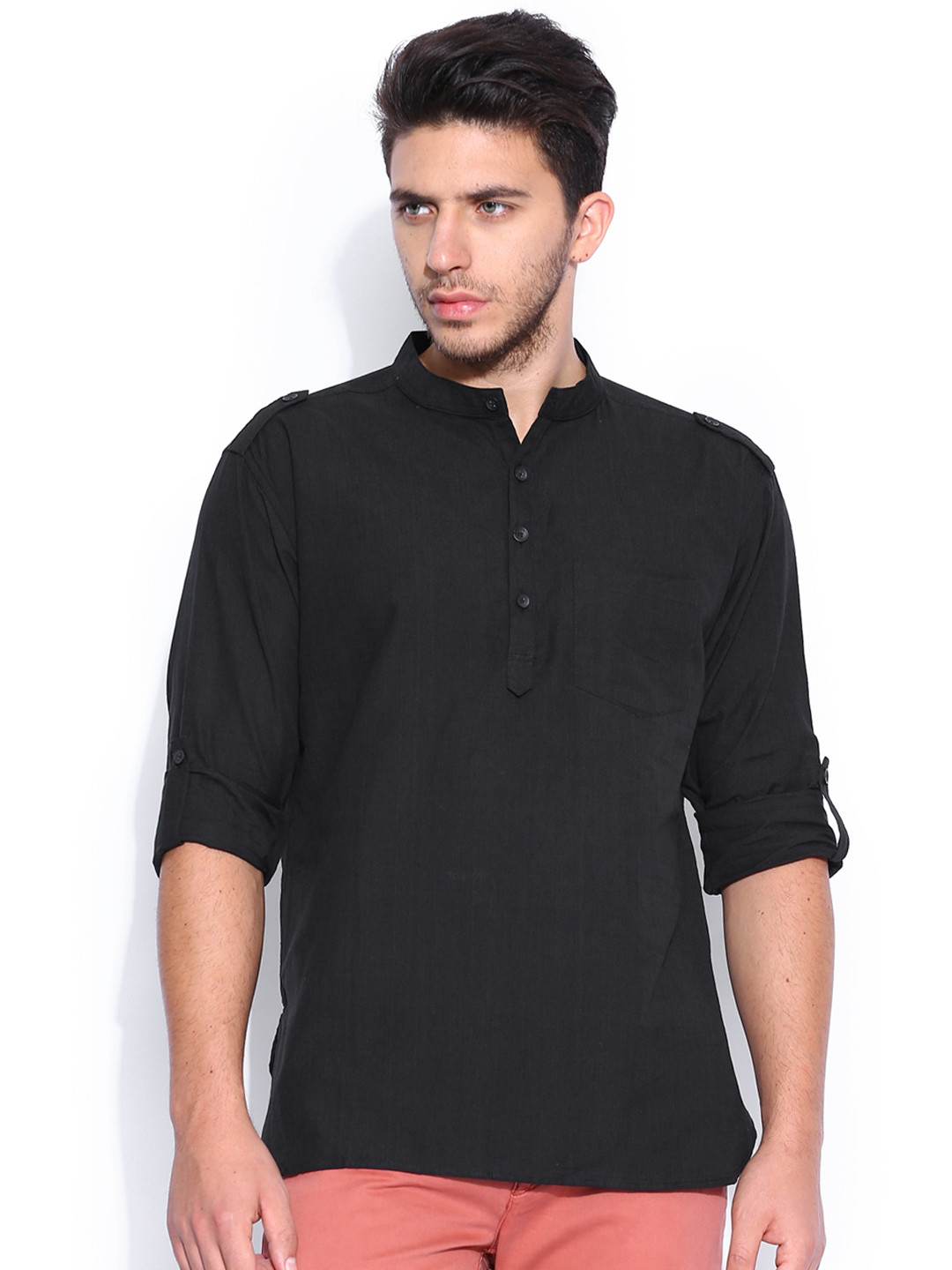Buy Svanik Black Short Pathani Kurta - Kurtas for Men 921109 | Myntra