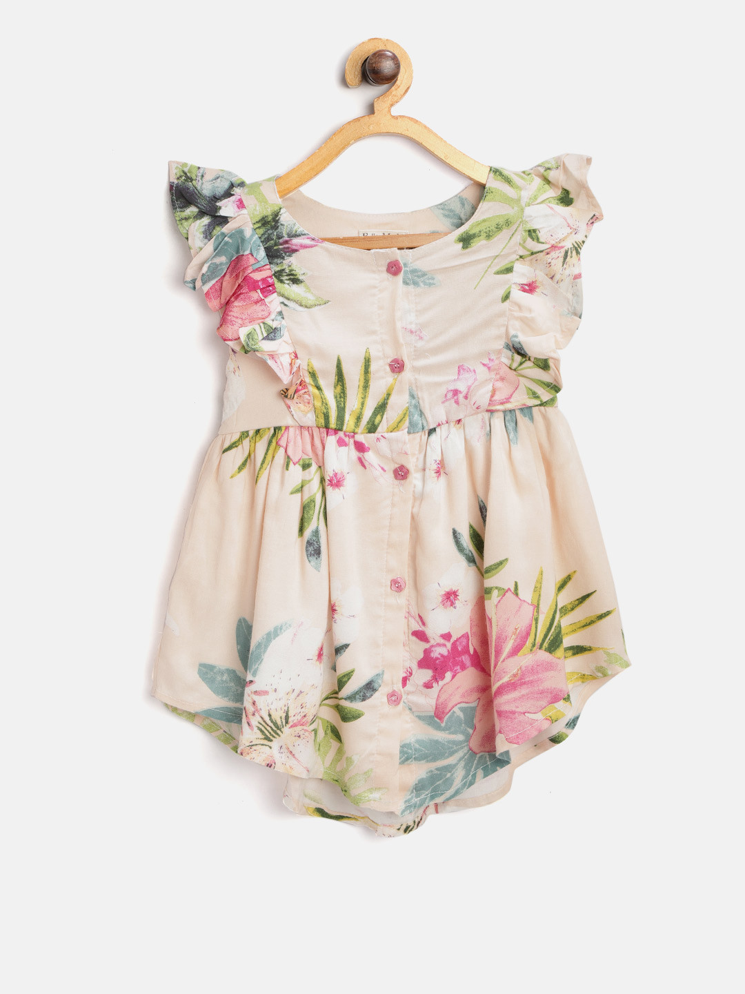 Buy Bella Moda Girls Peach Coloured Printed Fit & Flare Dress - Dresses ...