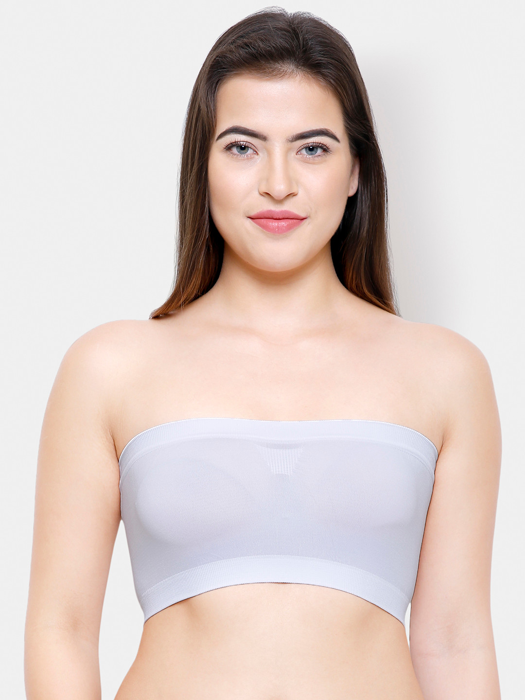 Buy FashionRack Blue Solid Non Wired Lightly Padded Bandeau Bra ...