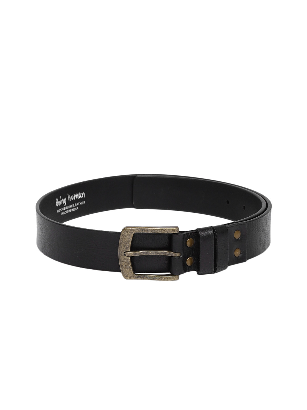 Buy Being Human Men Black Solid Belt - Belts for Men 9235323 | Myntra