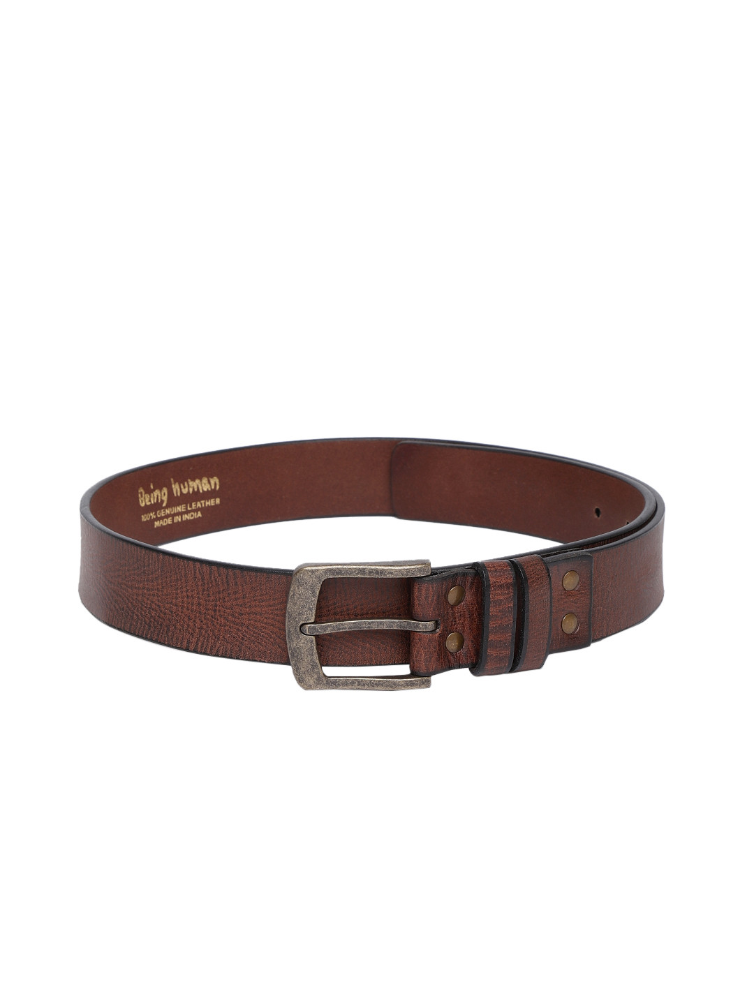 Buy Being Human Men Brown Solid Belt - Belts for Men 9235355 | Myntra