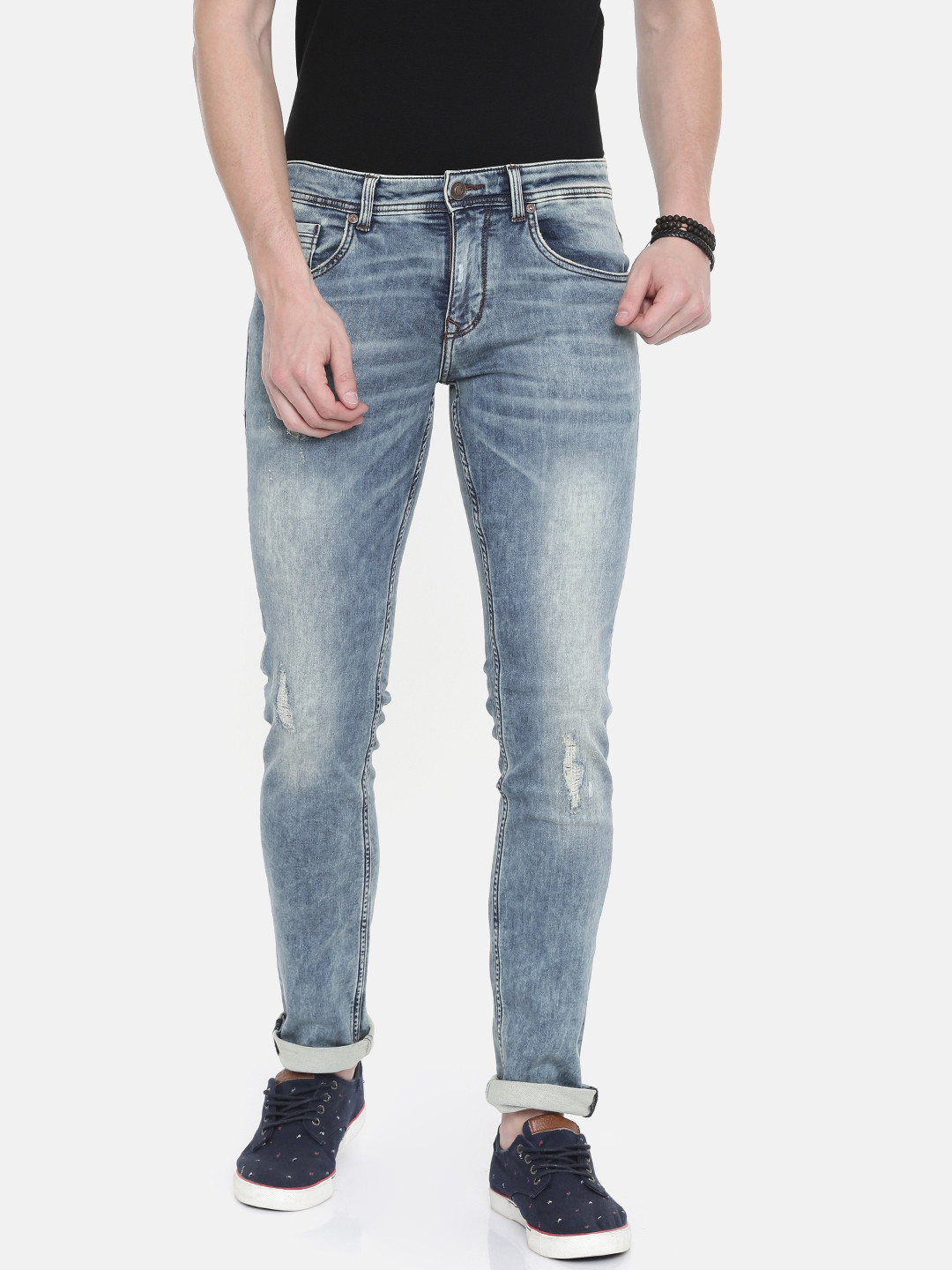 Buy Lee Cooper Men Blue Reuben(LC10) Skinny Fit Mid Rise Clean Look ...