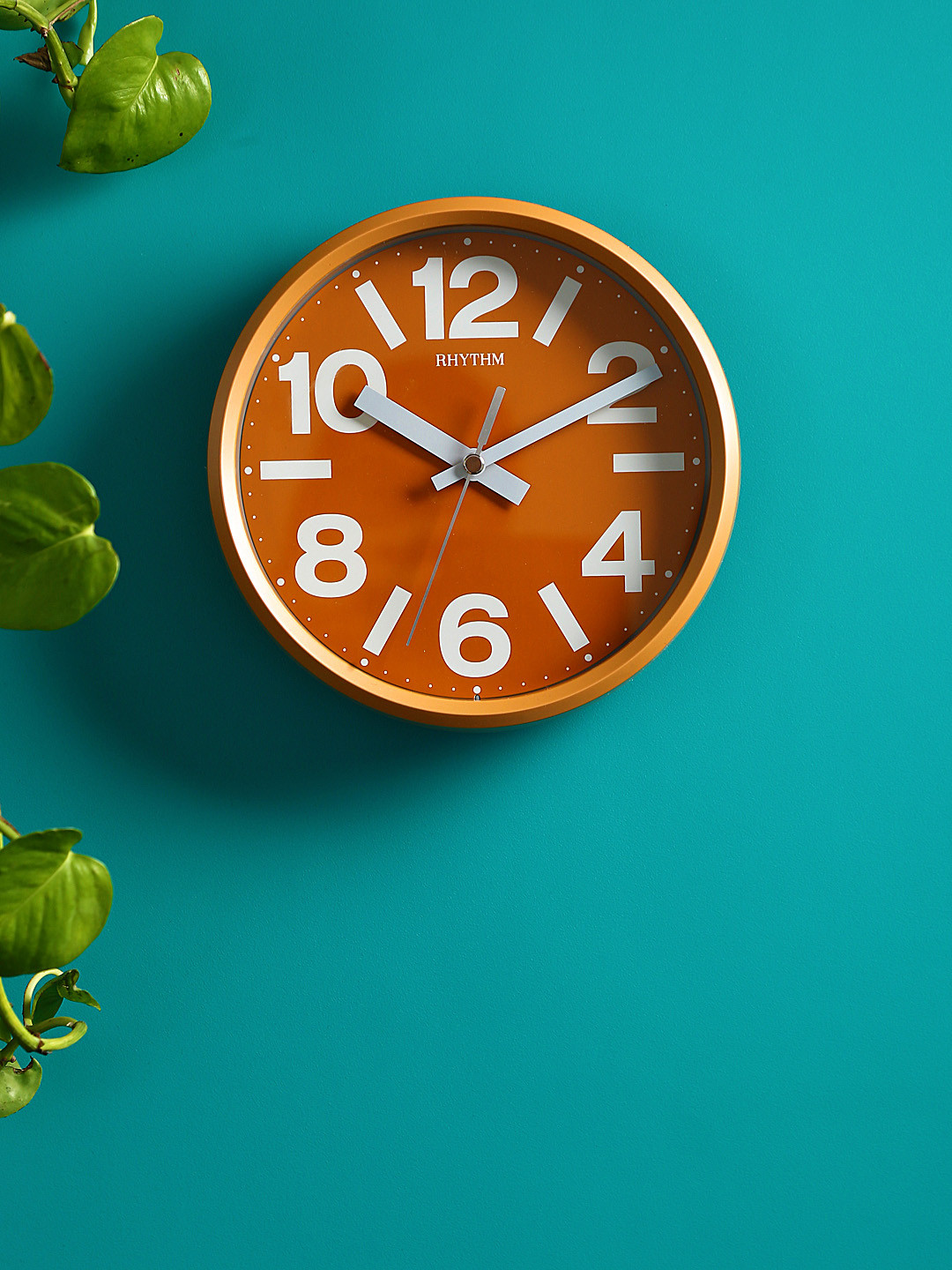 Buy Rhythm Rust Handcrafted Round Solid Analogue Wall Clock - Clocks ...