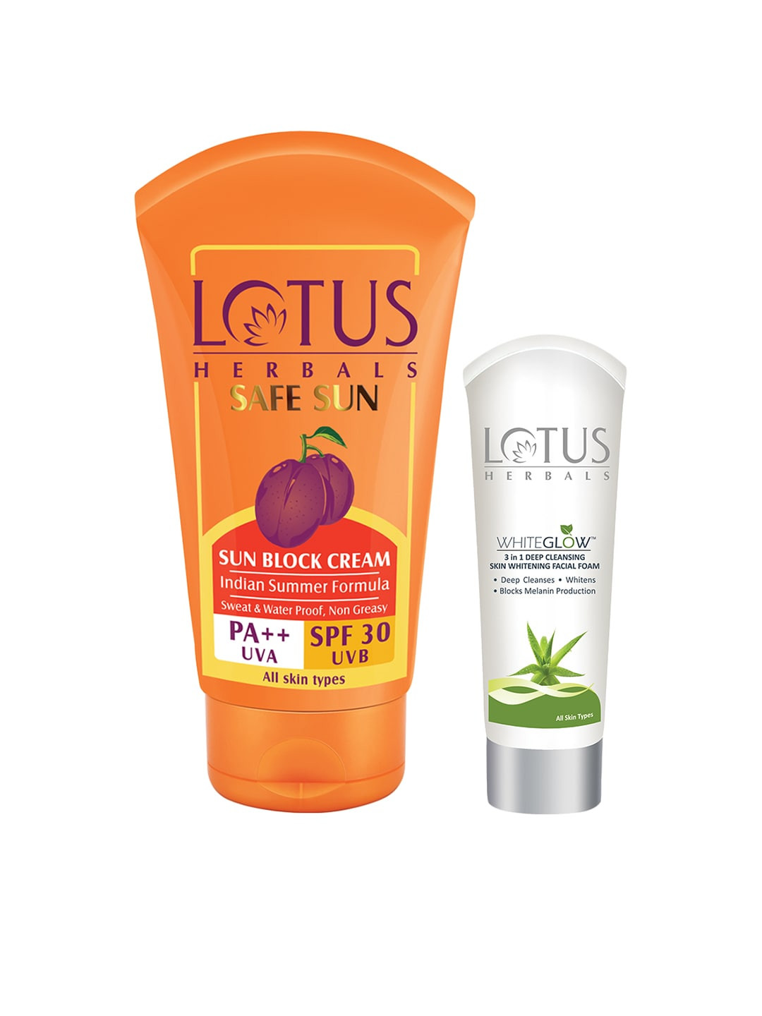 Buy Lotus Herbals Sustainable Unisex Set Of SPF 30 Safe Sun Block Cream ...