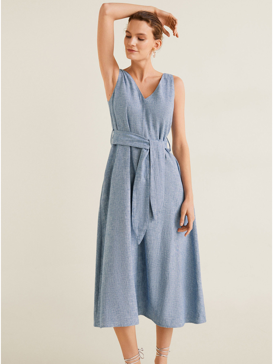 Buy MANGO Women Blue Solid A Line Dress - Dresses for Women 9259095 ...