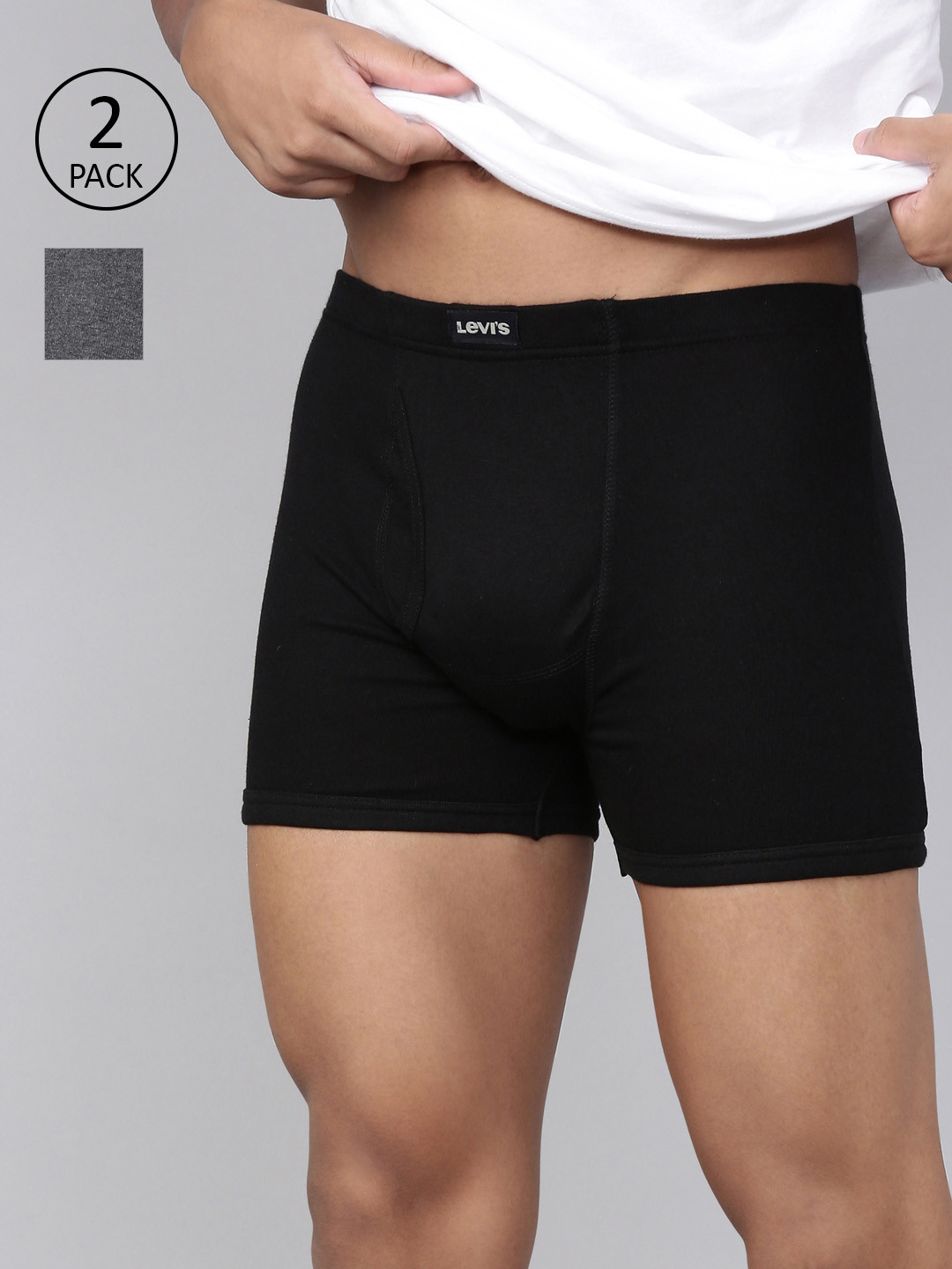 Buy Levis Men Pack Of 2 Pure Cotton Long Length Trunk With Ultrasoft ...