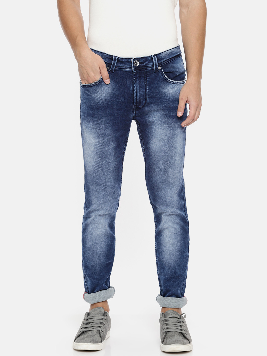 Buy Being Human Clothing Men Blue Skinny Fit Mid Rise Clean Look ...