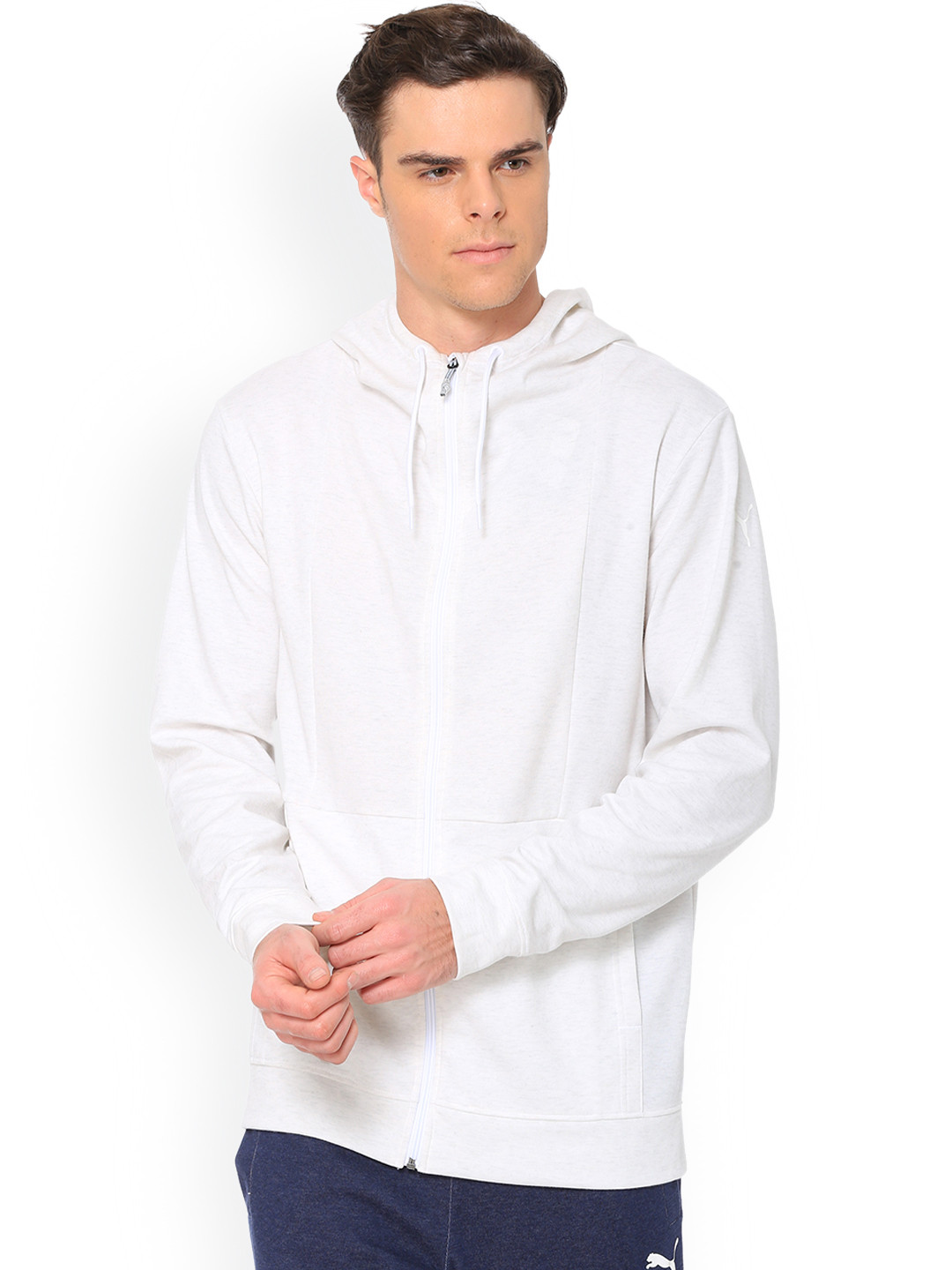 Buy Puma Men White Solid Sporty Hooded Track Jacket - Jackets for Men ...