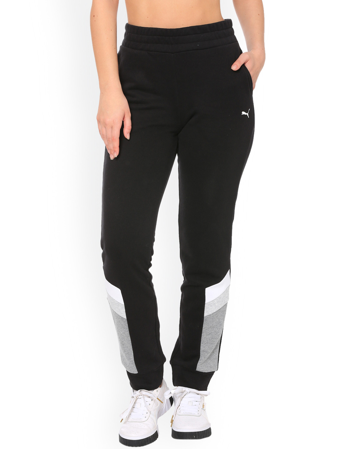 Buy Puma Women Black Solid Straight Fit Joggers - Track Pants for Women ...